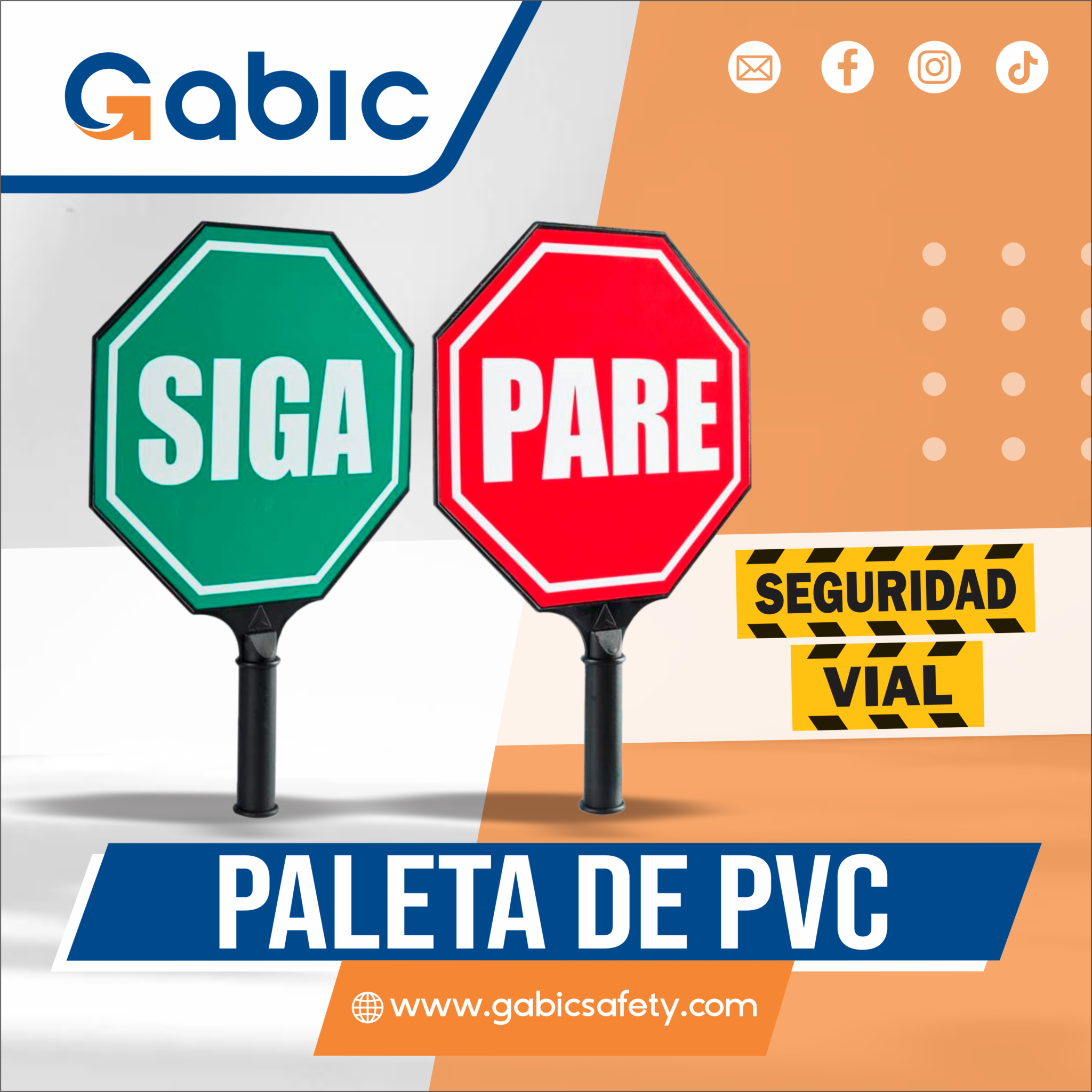 Paleta de Pvc Pare y Siga – Gabic al mejor Precio - Gabic Safety