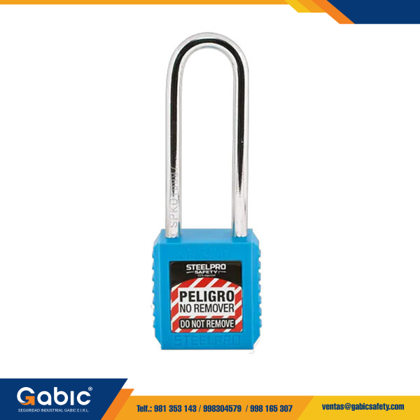 Candado Steelpro Bloqueo X10 Largo Azul al mejor Precio - Gabic Safety